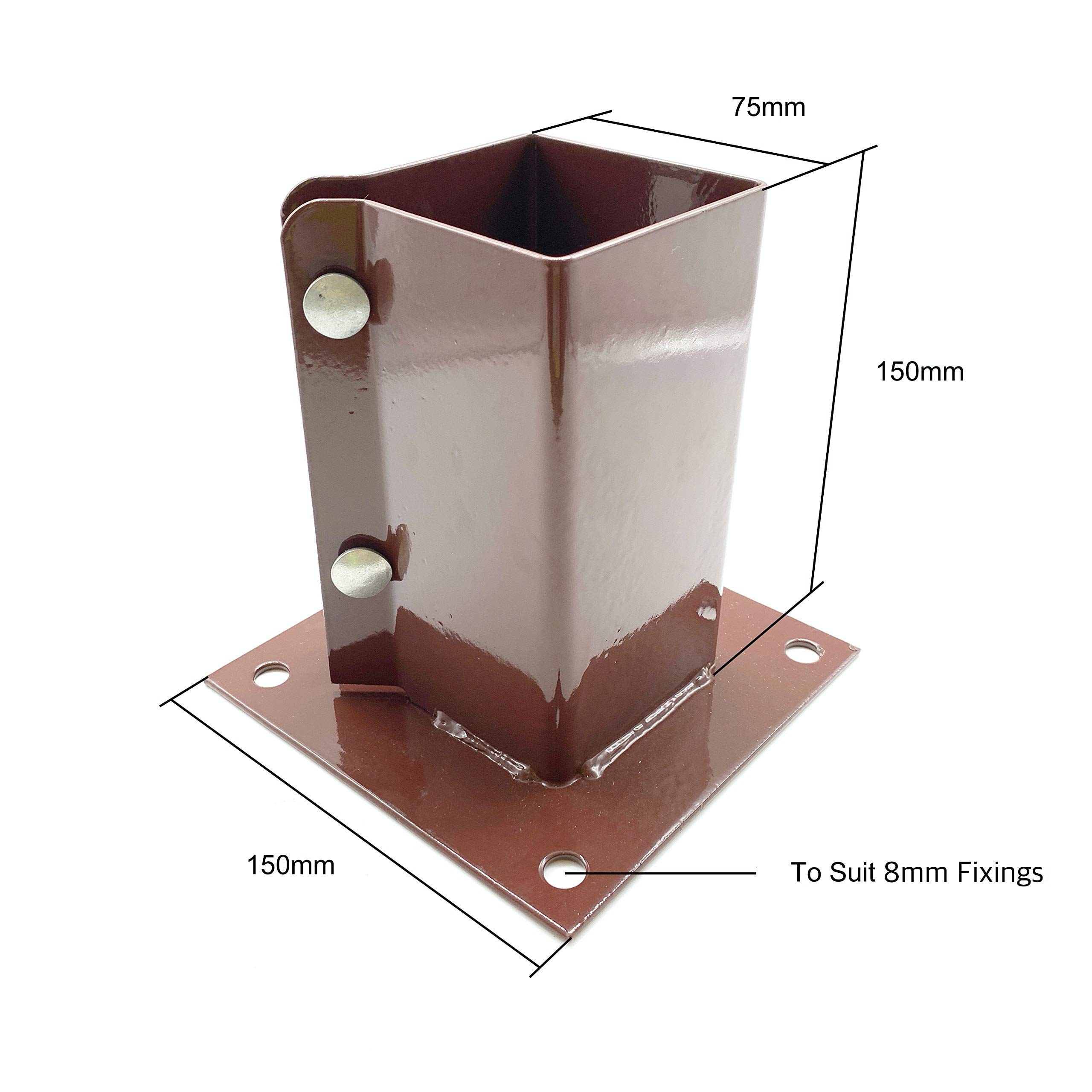 Timber Fence Post Bolt Down Anchor Support Shoe 75mm Red | Desertcart ...