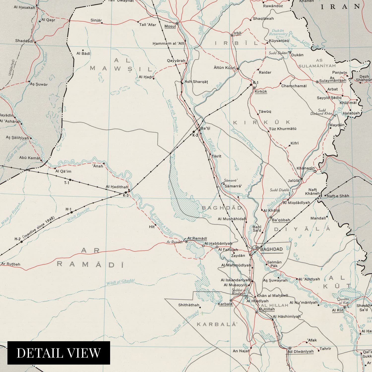 Snapklik.com : Vintage 1967 Iraq Map Poster - 24x24 Inch Vintage Map Of ...