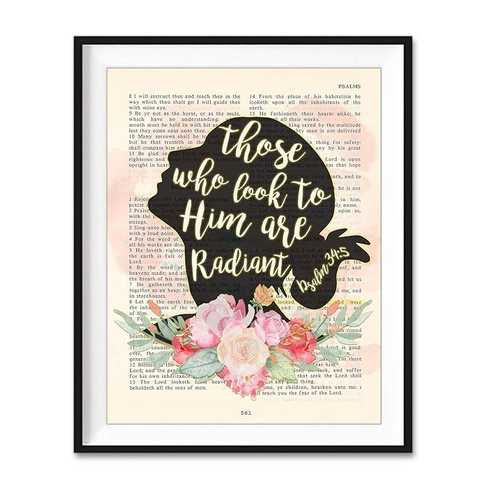 Buy Those Who Look to Him Are Radiant, Psalm 34:5, Christian Art Print ...