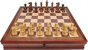 Amazon.com: WE Games Grand Hand Carved English Chess Set w/Drawers ...