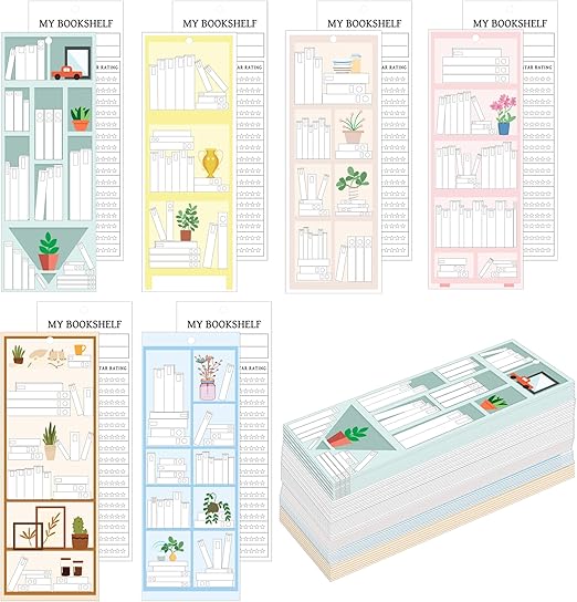 Amazon.com: 2.56 x 7 inch Book Tracker Bookmark Bookmark 60PCS Paper ...