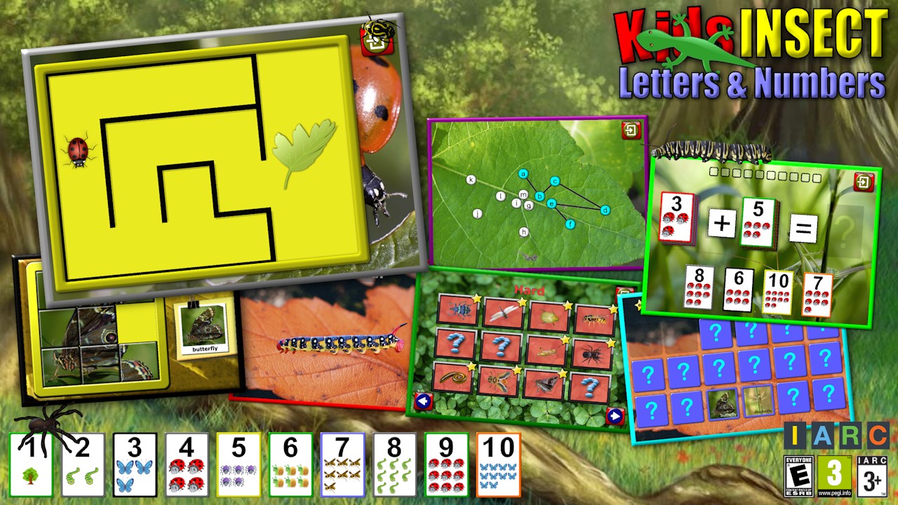 Kids Insect Letter Number Logic and Maze Games - learning fun for ...