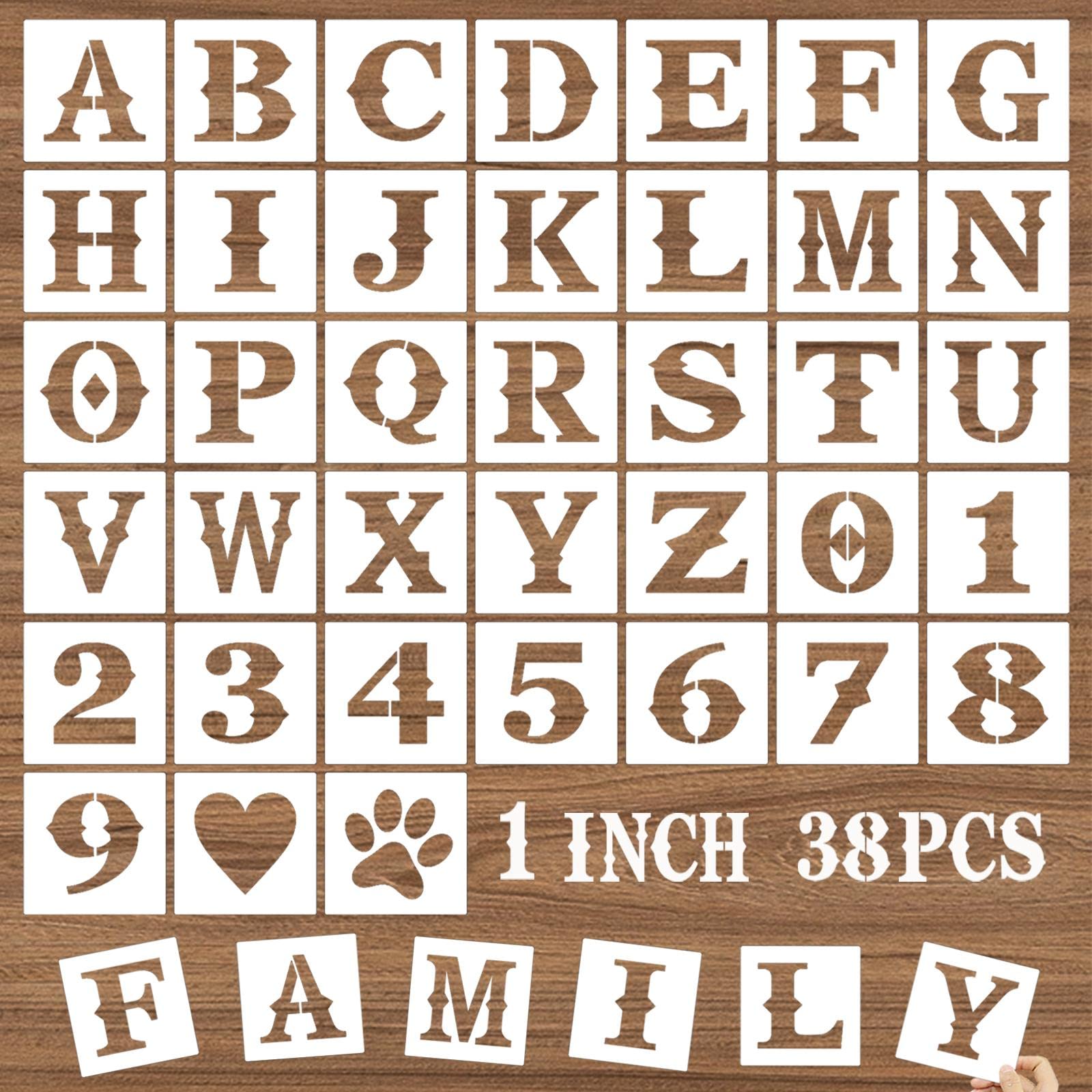 Snapklik.com : 1 Inch Letter Stencils And Numbers, 38 Pcs Alphabet DIY ...