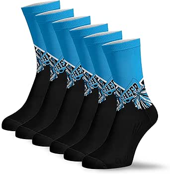 Amazon.com: HJKLONE Cheer Socks - 6 Pair Cheerleading Team Socks for ...