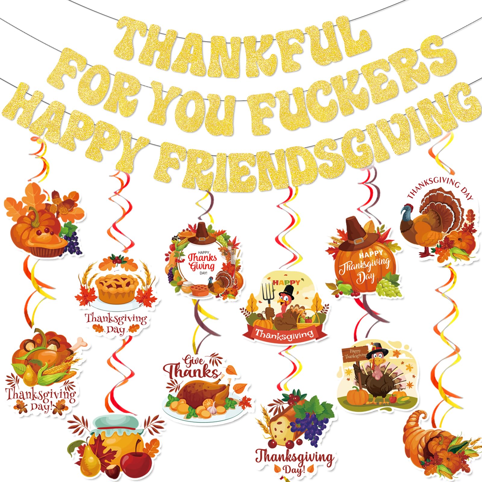 Amazon.com: Thankful for You Banner Happy Friendsgiving Banner for ...