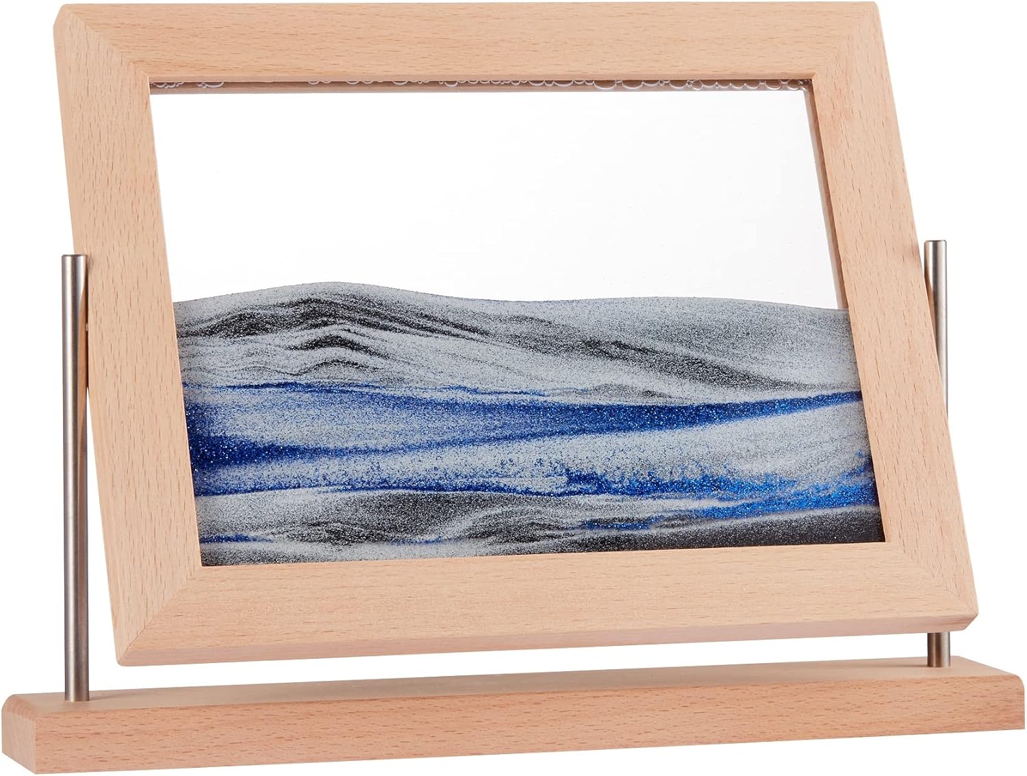 Amazon.com: LAVAFOX Blue Grey Moving Sand Art Picture, Wood Frame Sand ...