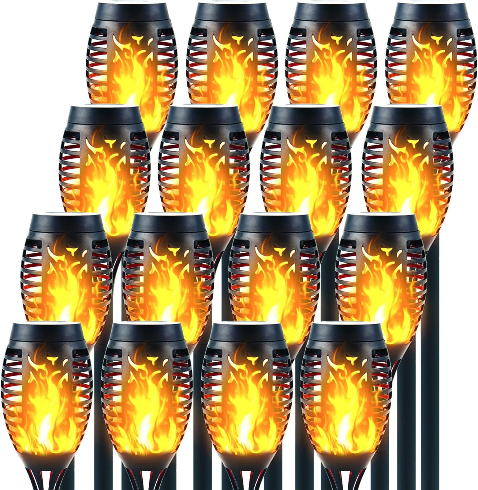 Amazon.com : Awethone 12 Pack Solar Torch Light with Flickering Flame ...