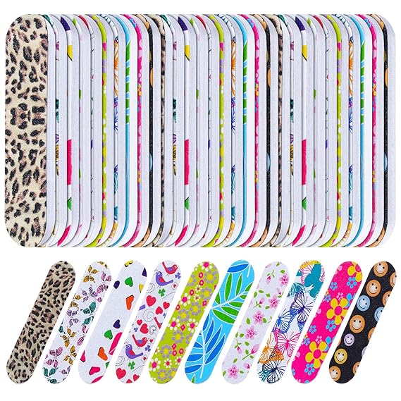 Amazon.com : 150 Pieces Disposable Mini Nail Files Bulk Double Sided ...