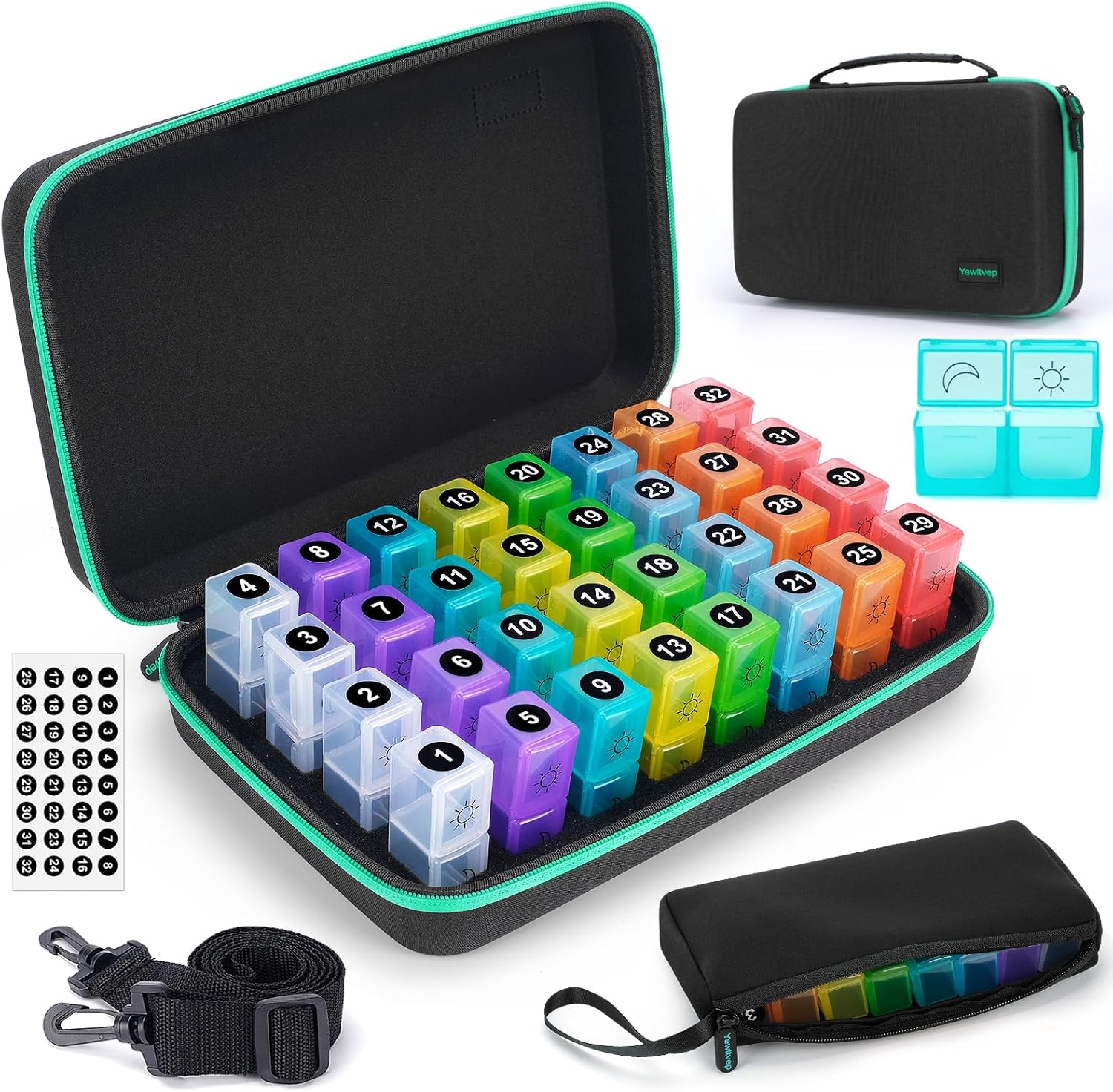 Amazon.com: Monthly Pill Organizer 2 Times a Day,Month Pill Box ...