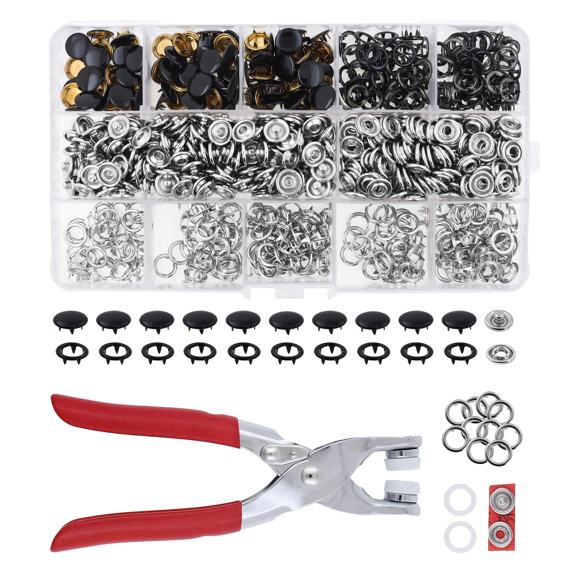 Amazon.com: Mandala Crafts Metal Snap Button Kit - Snap on Buttons ...