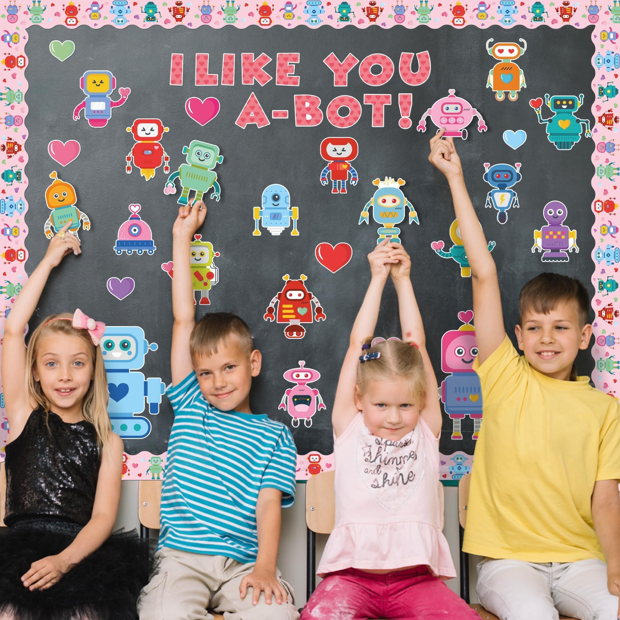 Snapklik.com : Valentines Day Robot Bulletin Board Cutouts - 117Pcs ...