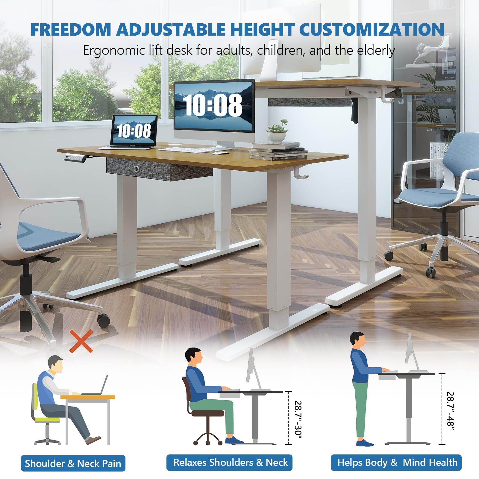 Snapklik.com : DUMOS 40 Inch Rising Desk