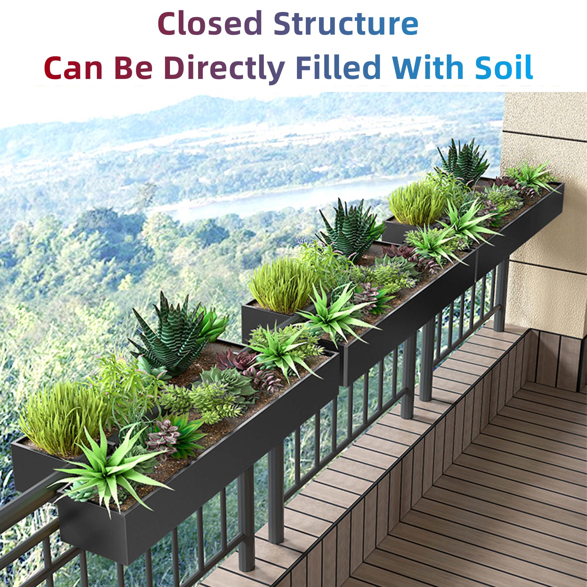 Wrought Iron Rectangular Planters Lot Neoclassical Style Cast Iron