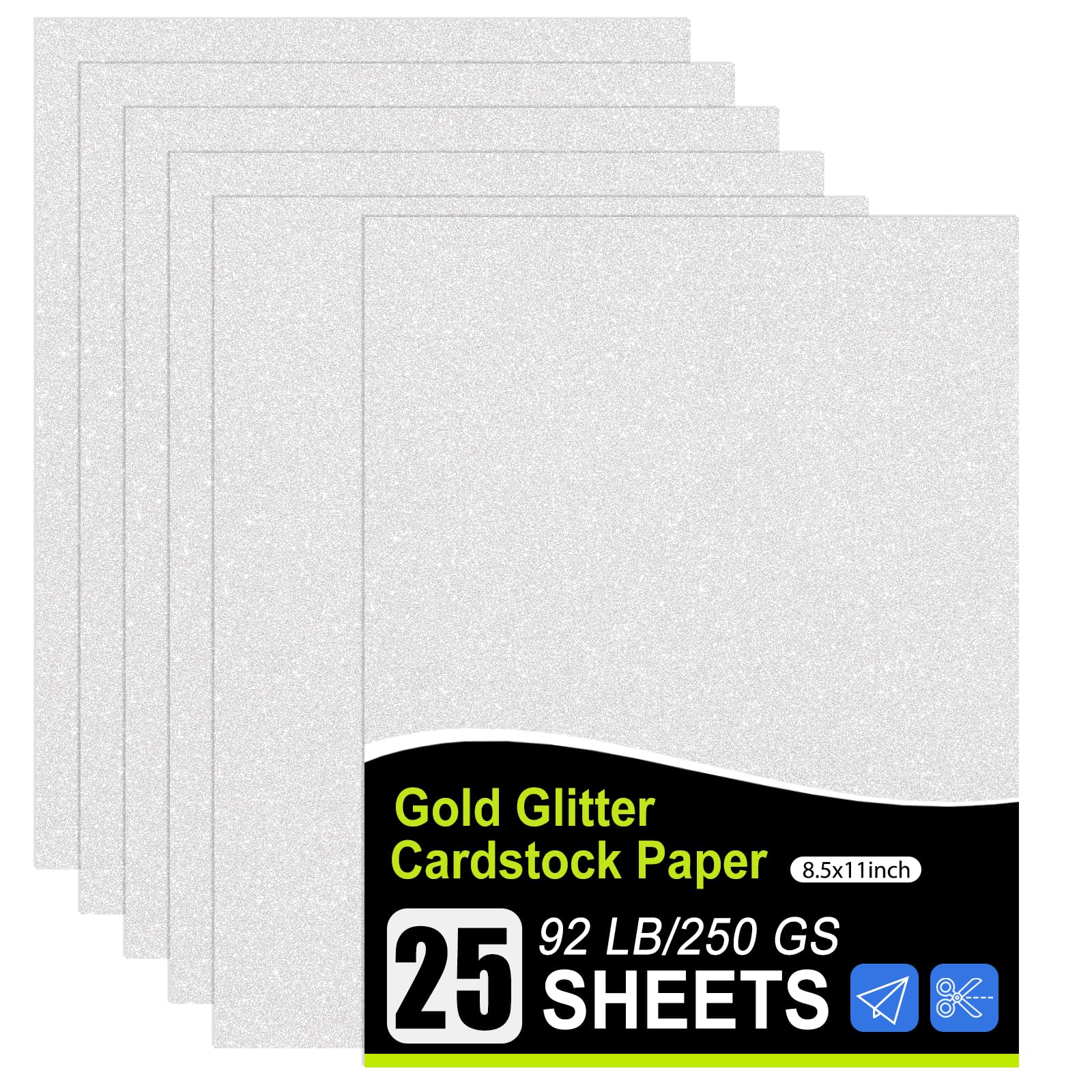 Amazon.com : Glitter Cardstock,25 Sheets Silver Cardstock, Glitter ...