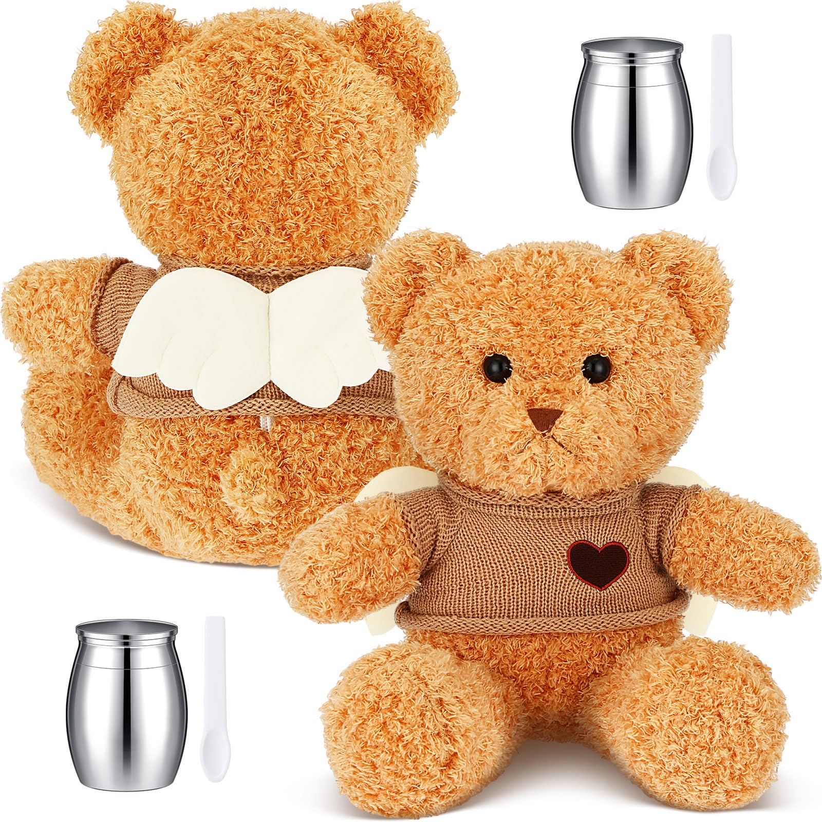 Amazon.com: Shappy 2 Set Cremation Urn Stuffed Animal for Ashes Small ...