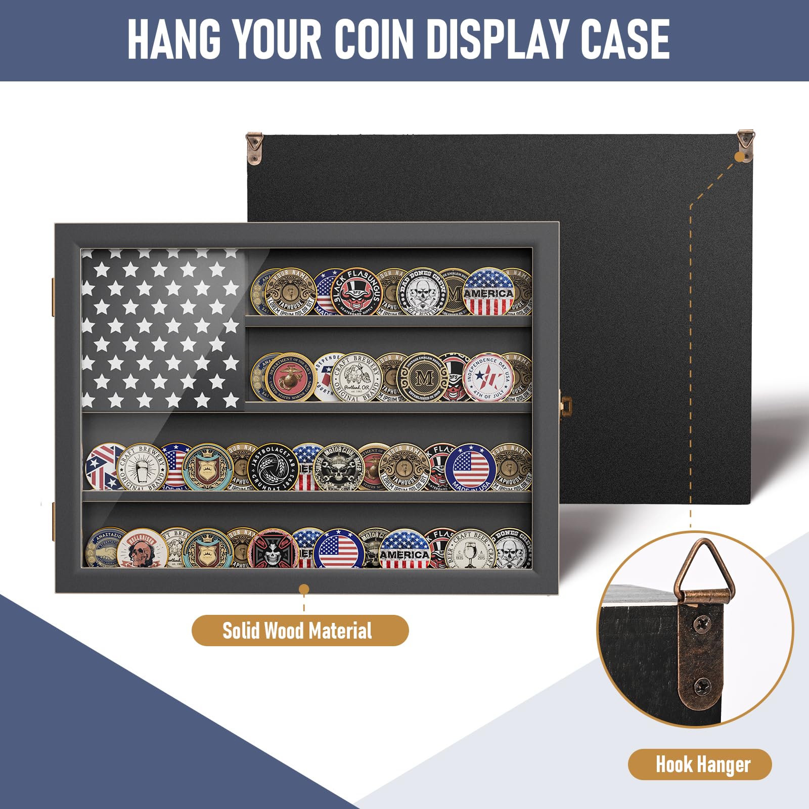 Snapklik.com : Tonchean Coin Display Case Wall Mount Challenge Coin ...
