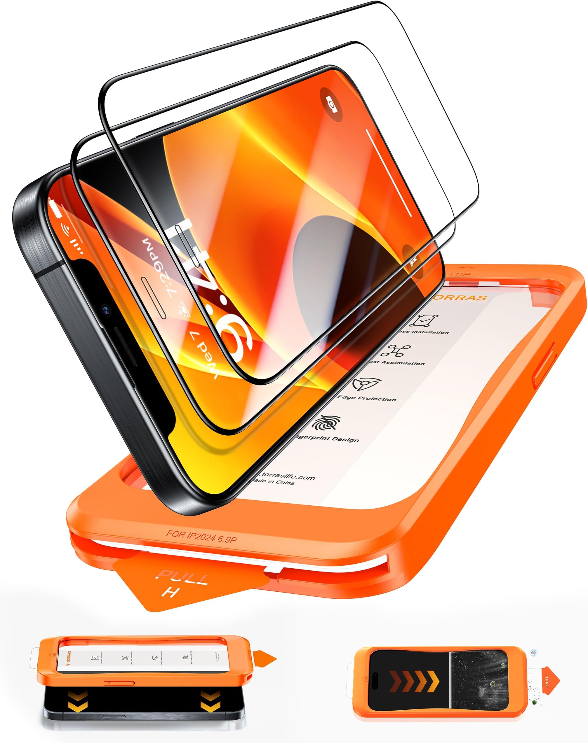 TORRAS for iPhone 16 Pro Max Screen Protector[Full Screen Tempered ...