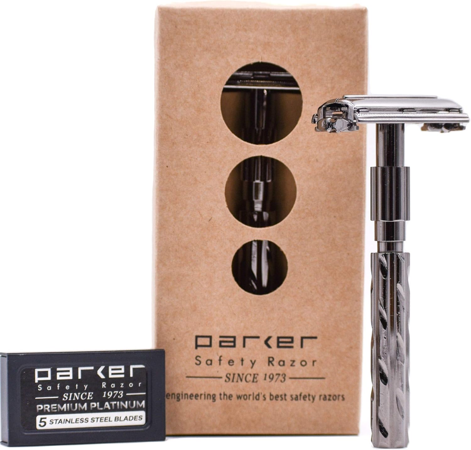Parker Safety Razor Parker 22R - mango largo abierto de mariposa ...