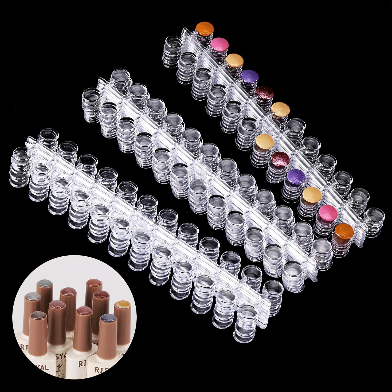 Amazon.com: Tbestmax 720 Pcs Nail Polish Swatch Dots Round False Nail ...