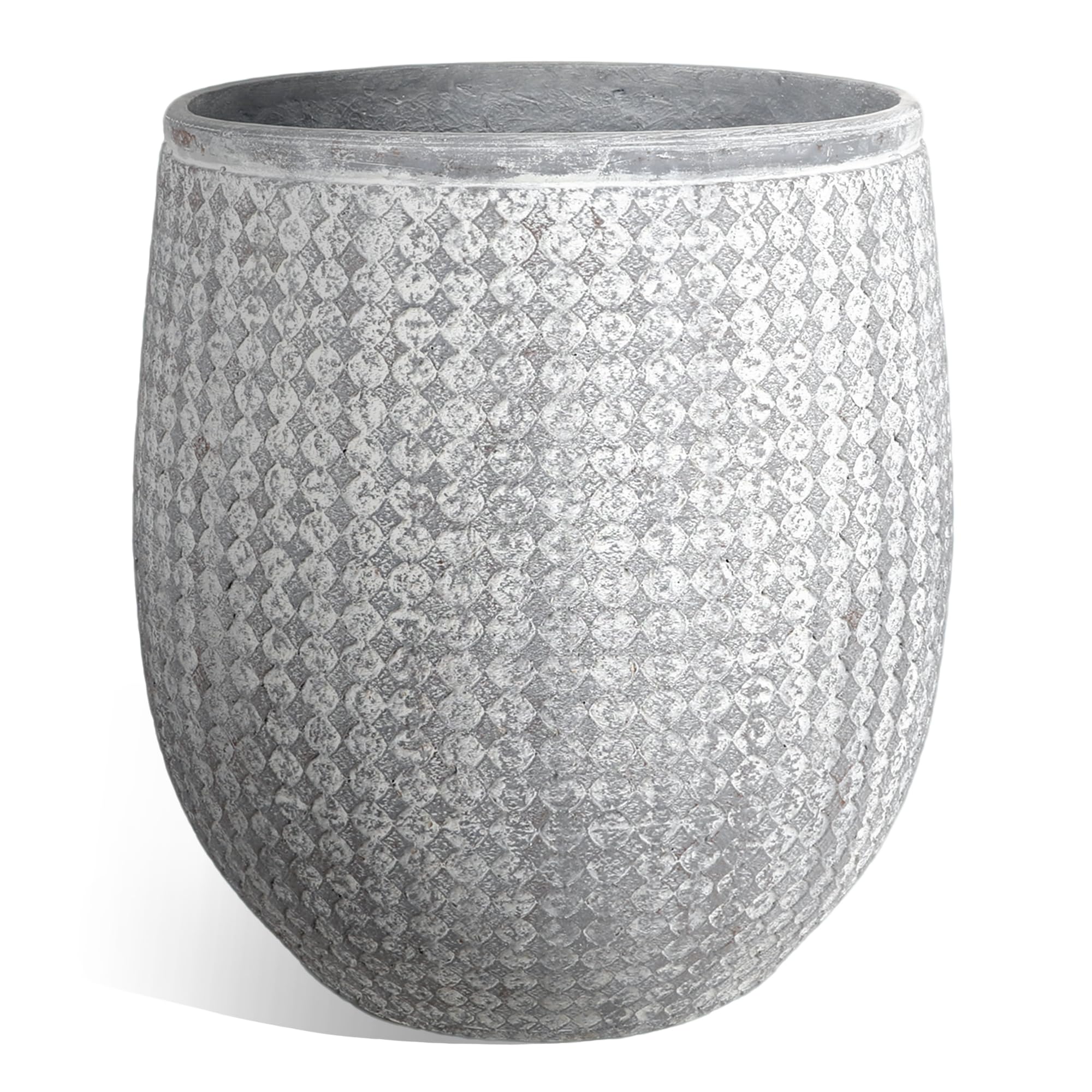 Snapklik.com : Worth Garden Large Grey Round Planter 14.5" Dia X 17.5 ...