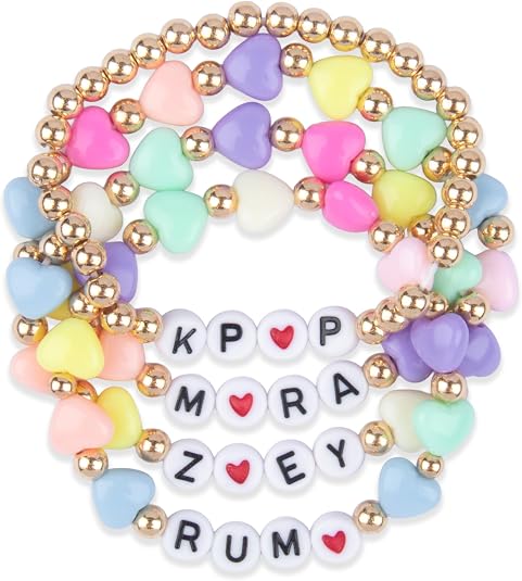Amazon.com: Claire Katie 4pcs Bracelets Stackable Stretch Friendship ...
