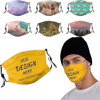 Amazon.com: buxvhre Custom Face Mask 100 PCS Personalized Design Your ...