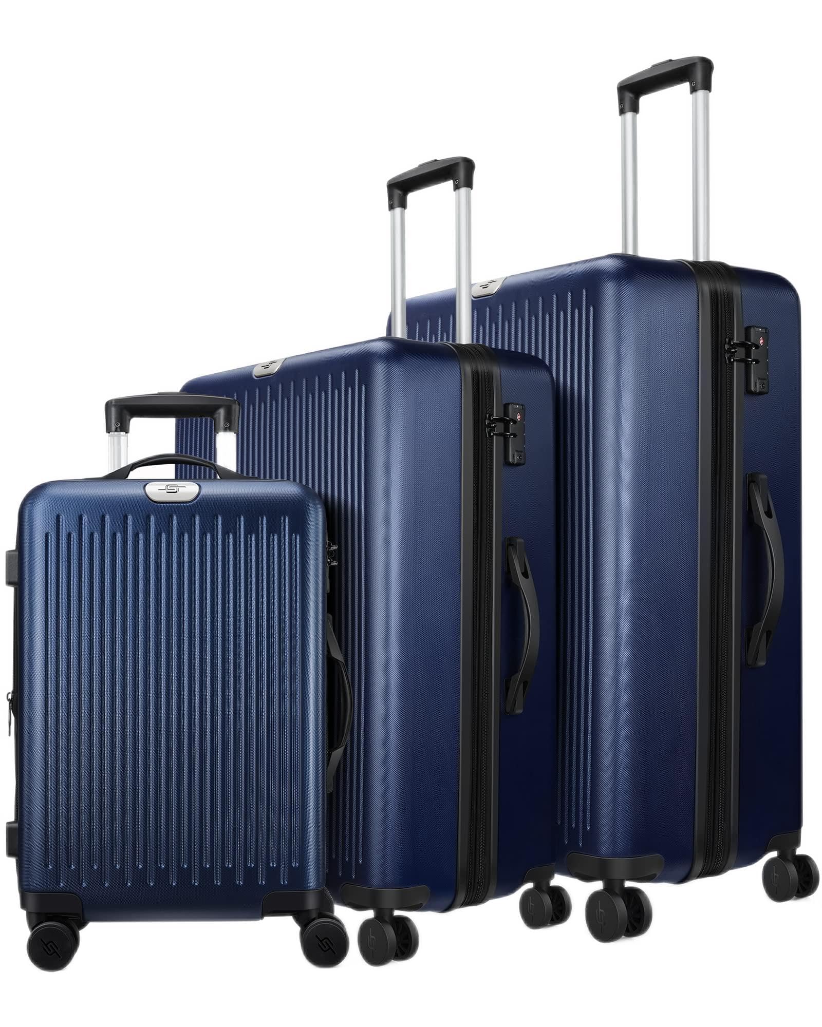 Snapklik.com : Suitour Luggage Sets 3 Piece Hardshell, Expandable Suitcase