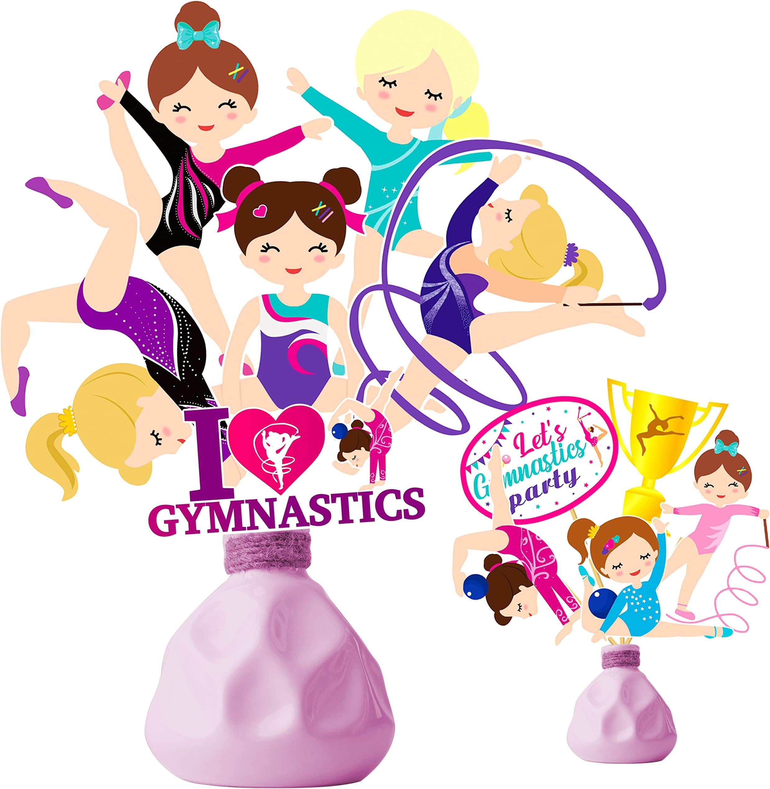 Amazon.com: 30pcs Gymnastics Party Centerpieces Sticks Gymnast Girl ...