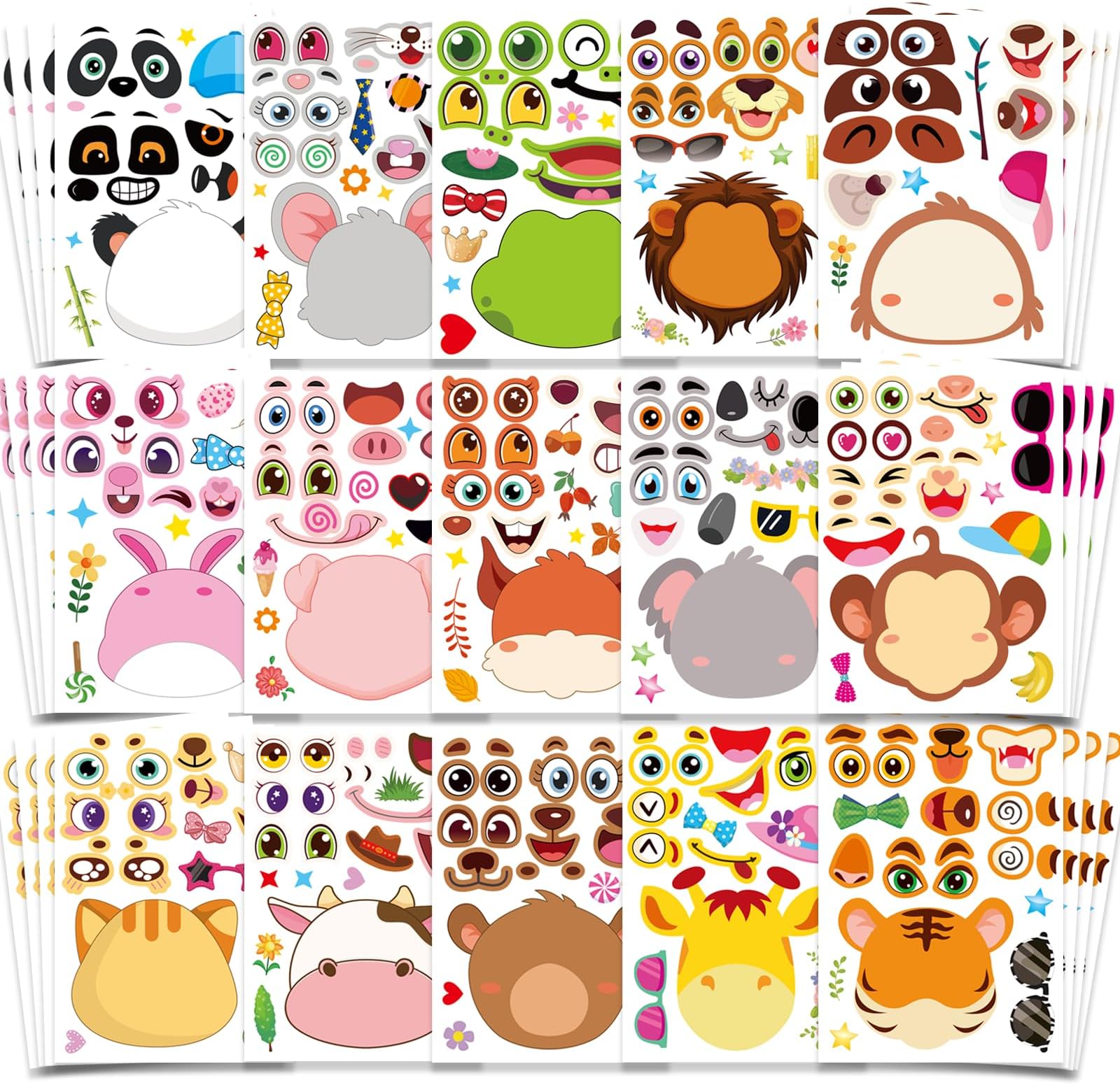 Amazon.com: 40 Sheets Make Your Own Princess Face Stickers, Princess ...