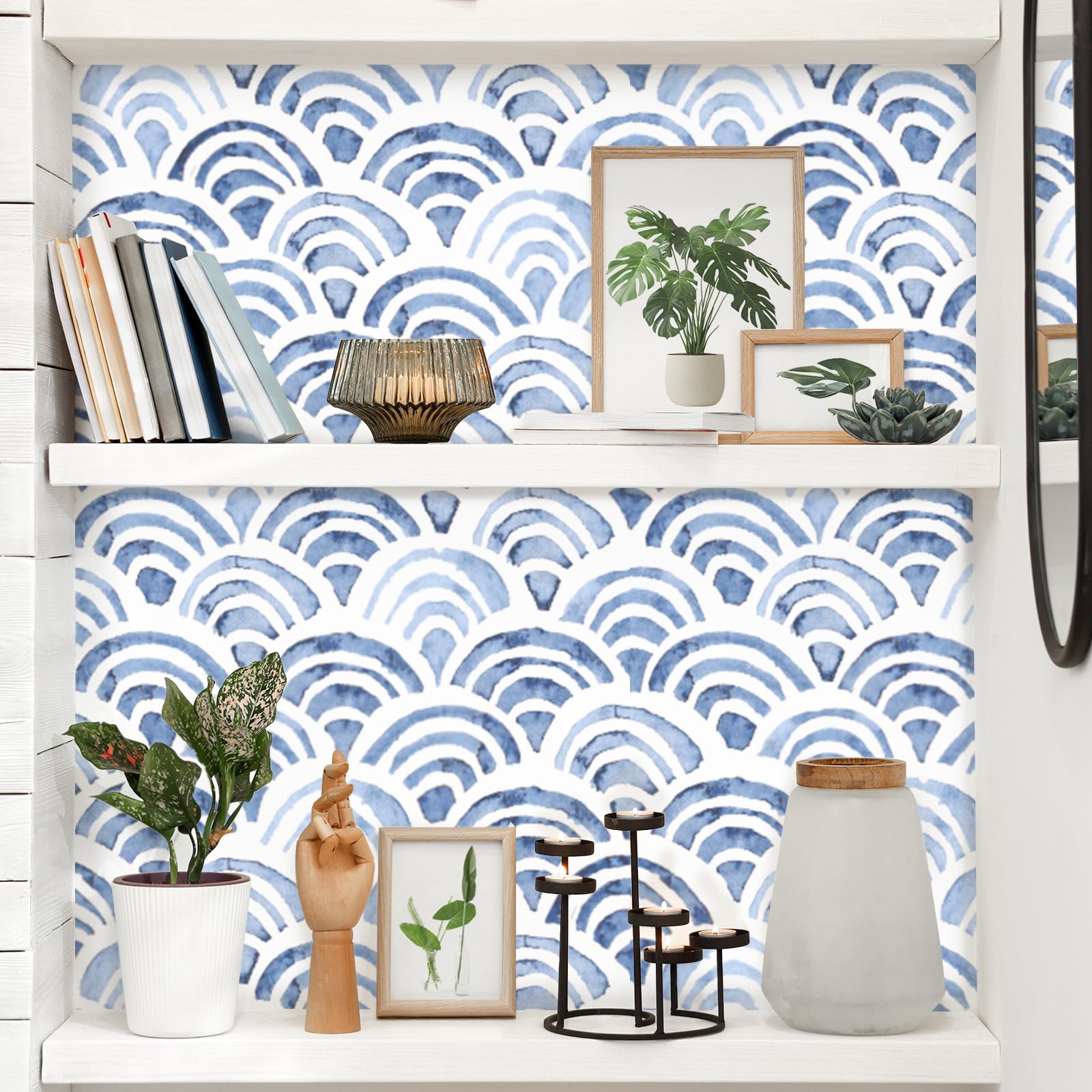 Snapklik.com : Blue Wave Peel And Stick Wallpaper, Watercolor Ocean ...