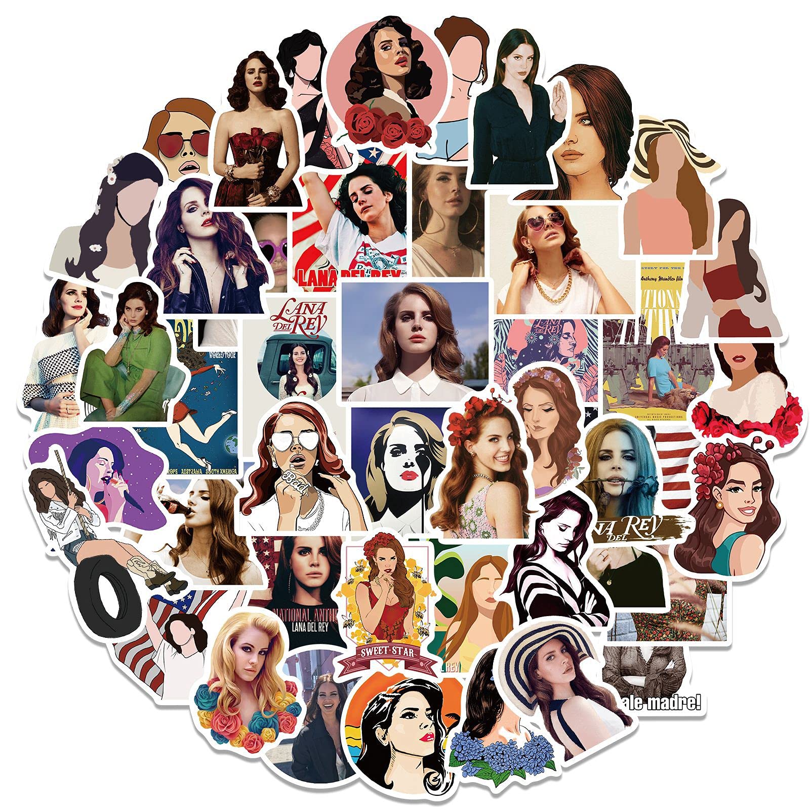 Lana Del Rey Singer Sticker For Teen Girl Water Bottle | Desertcart ...