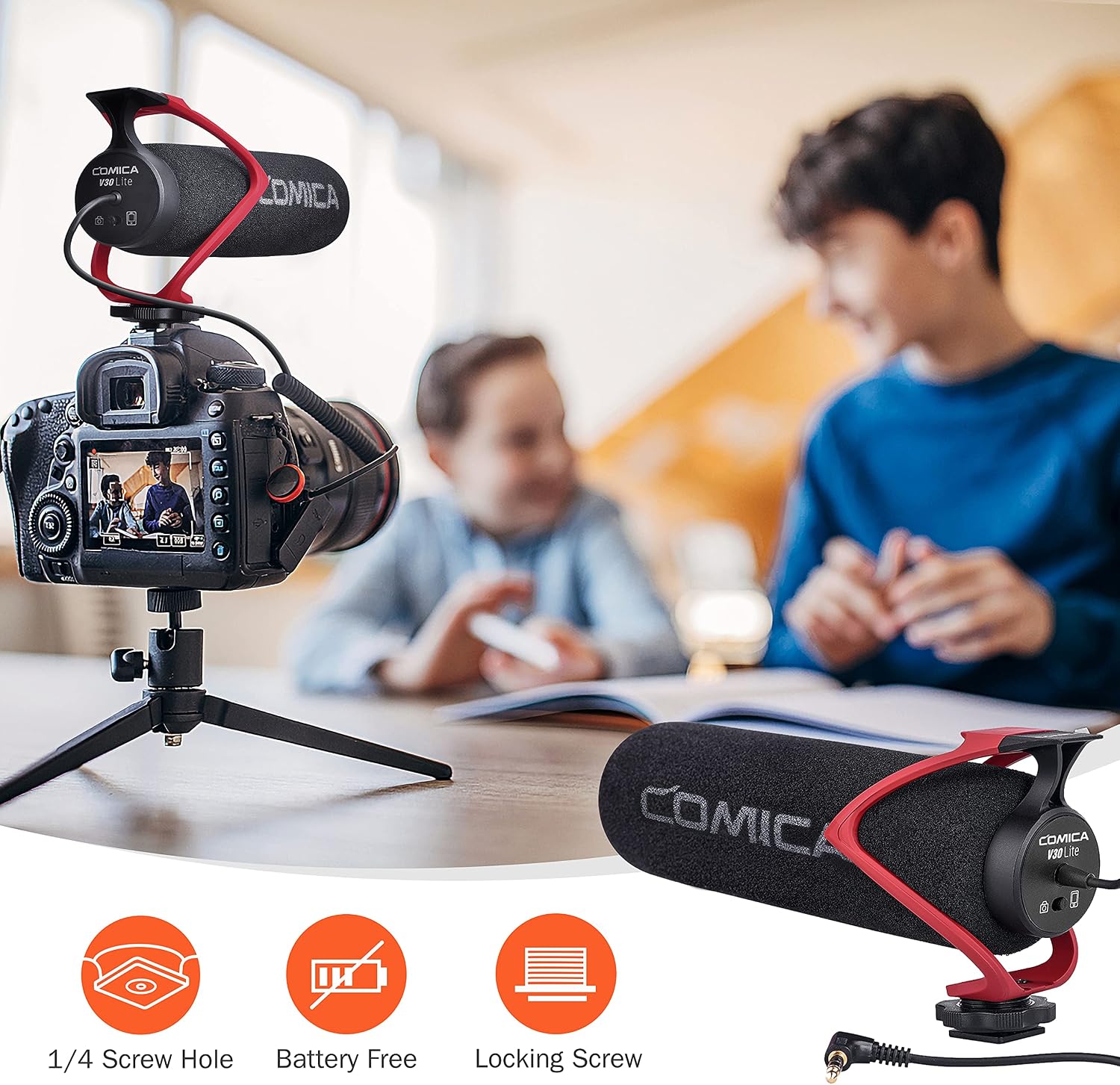 comica CVM-V30 LITE Micrófono de cámara direccional súper cardioide ...