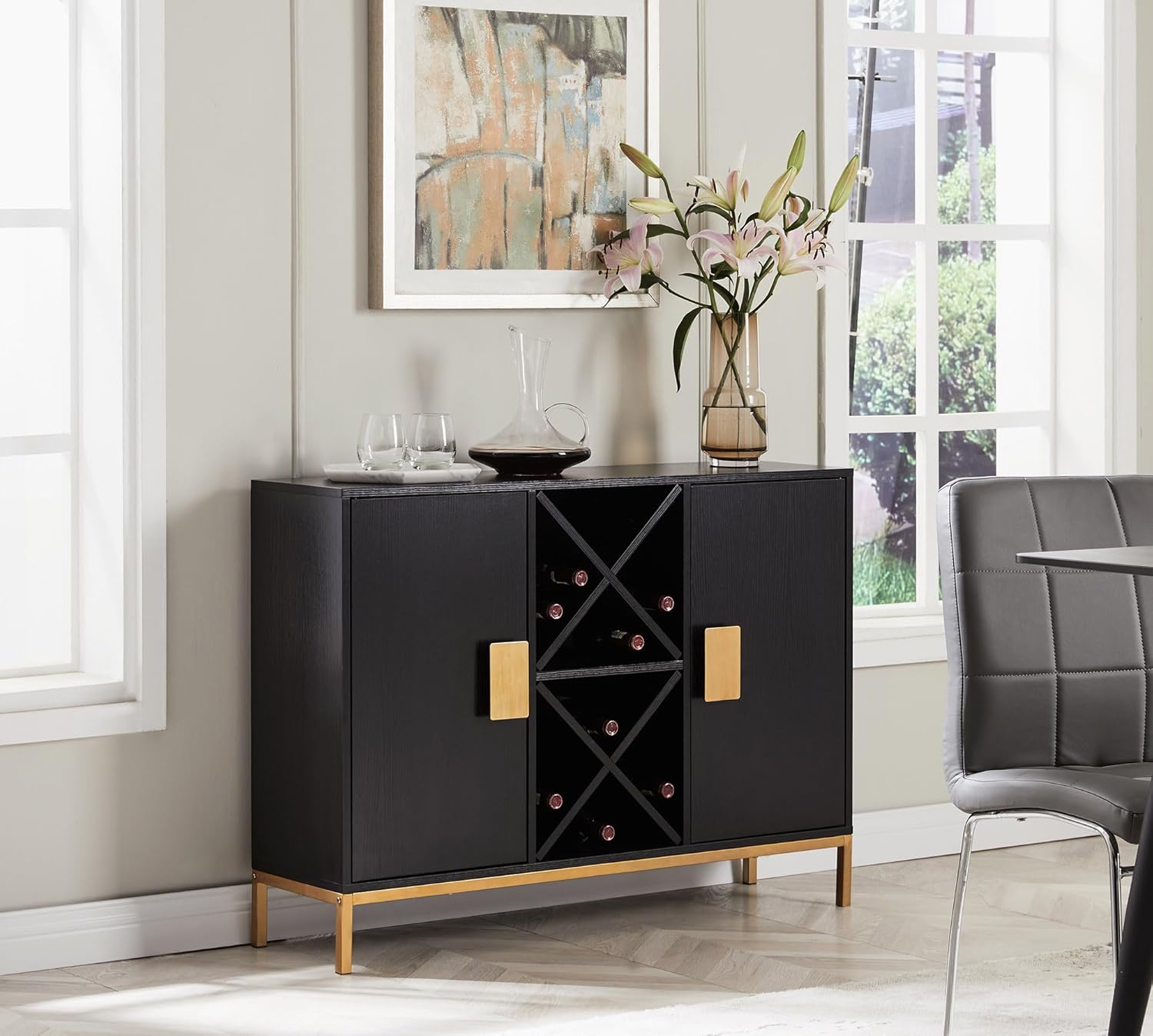 Amazon.com: Kings Brand Furniture - Wine Liquor Bar Buffet Sideboard ...