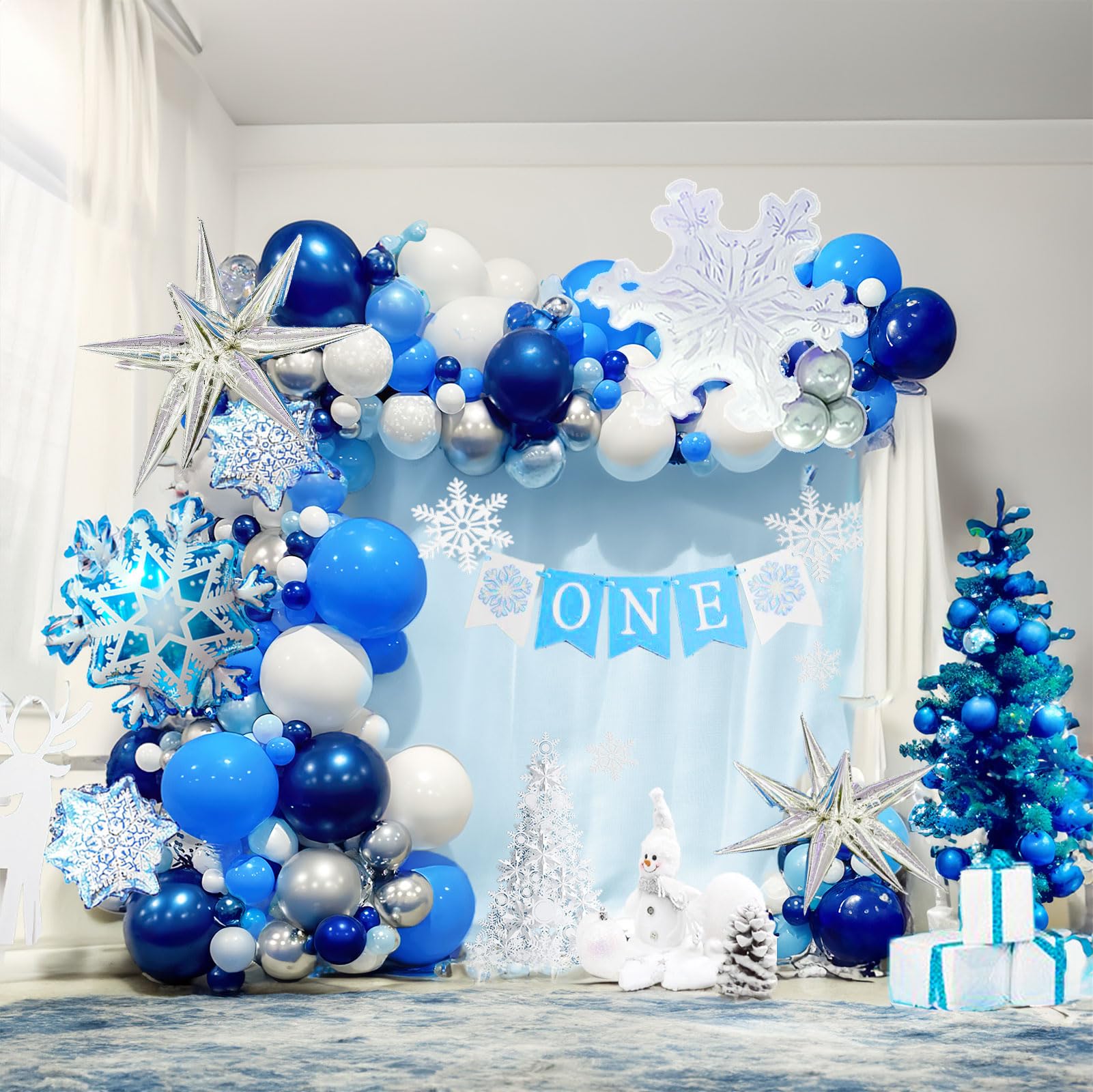 Amazon.com: Winter Wonderland Balloon Garland arch kit 128 Pcs large ...