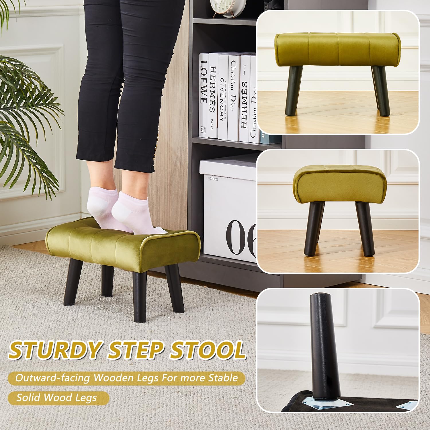 Cpintltr Small Foot Stool Ottoman Modern Accent Step Stool Seat with ...