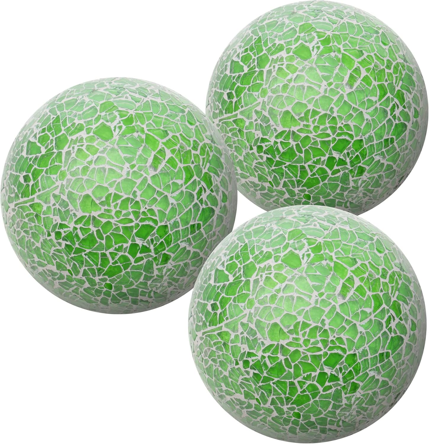 Amazon.com: Kepfire 3.3 Inch Mosaic Glass Balls 3Pcs Round Crackl Orbs ...