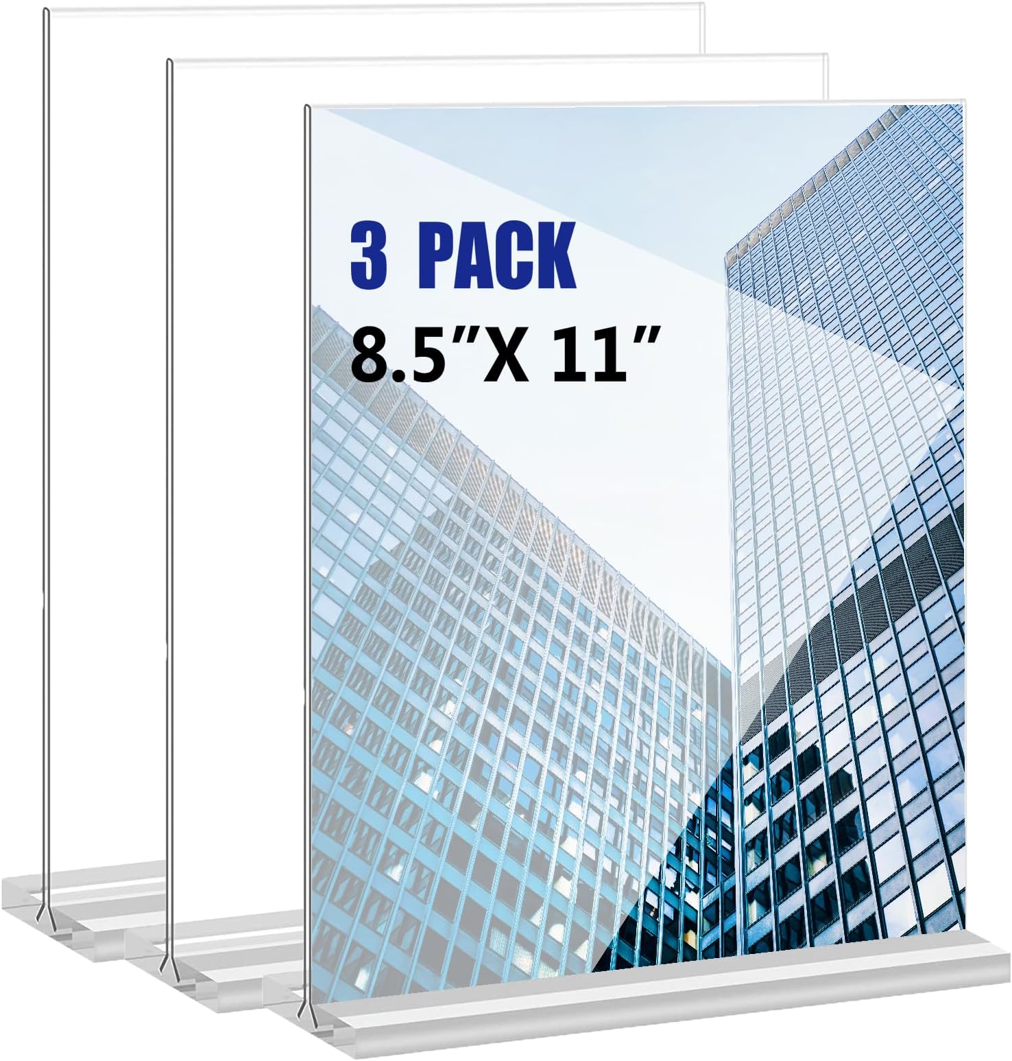 Amazon.com: Acrylic Sign Holder 8.5 x 11 Inch 3 Pack, Clear Display ...