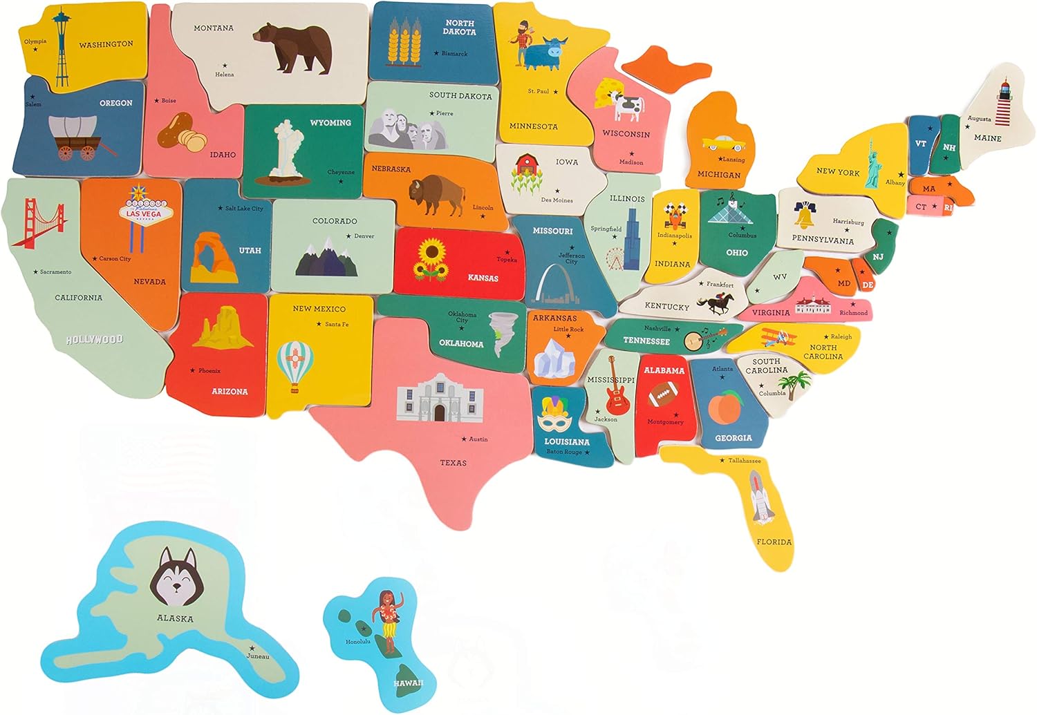 Amazon.com: XL Fifty-Nifty States Magnet Puzzle | Over 2-Foot Magnetic ...