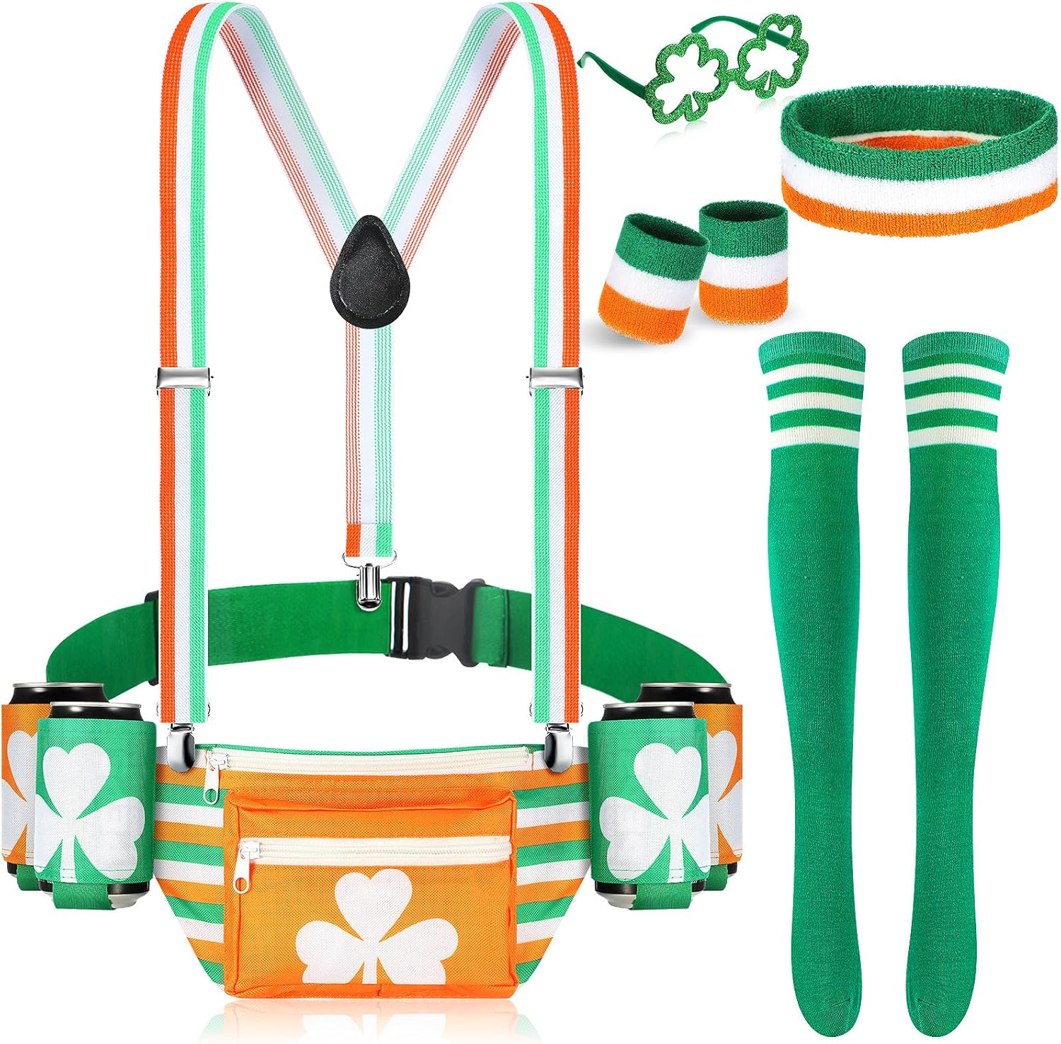 Amazon.com | Chunful 10 Pcs St. Patrick's Day Fanny Pack Shamrocks Belt ...