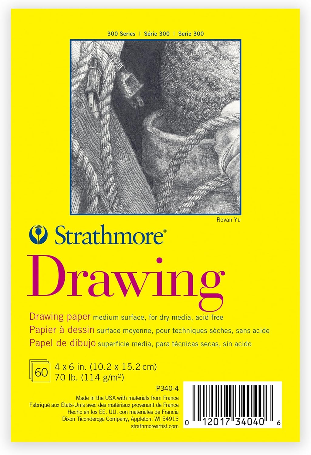 Amazon.com: Strathmore 300 Series Drawing Paper Pad, Tape Binding, 60 ...