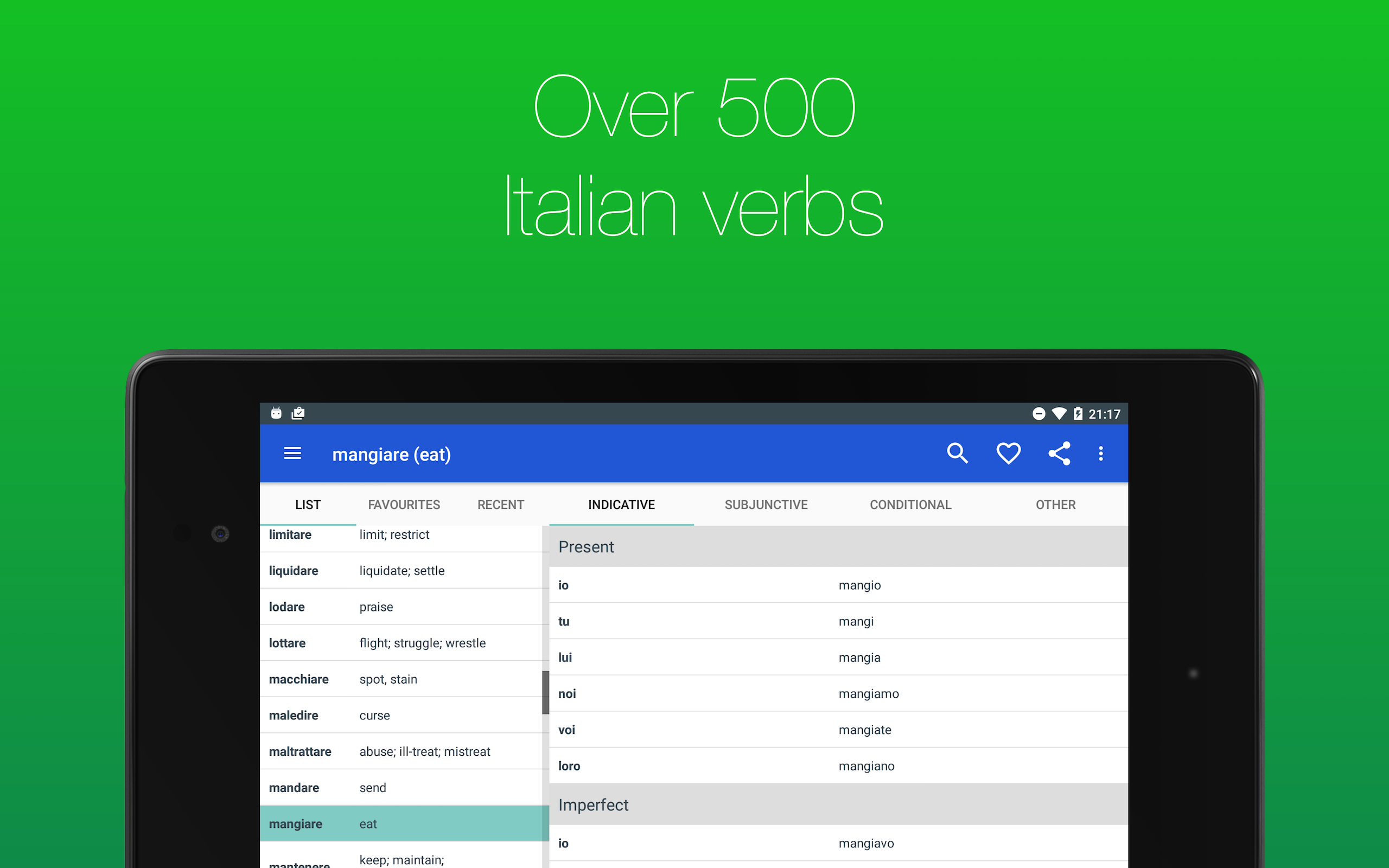 Italian Verb Conjugator Pro - App on the Amazon Appstore