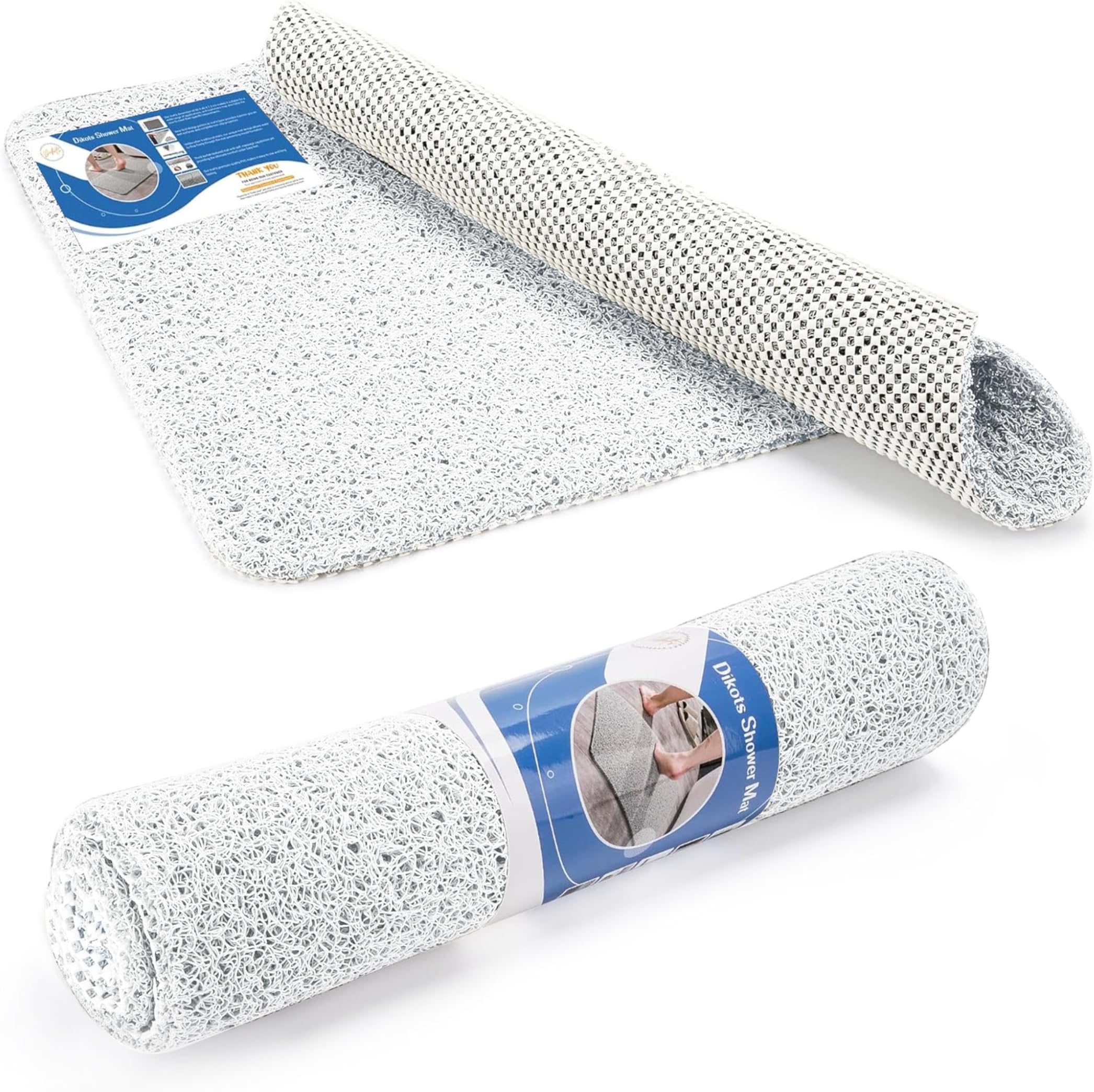 LATERN Non Slip Shower Mat, 40CM x 60CM Loofah Style PVC Bath Mat ...