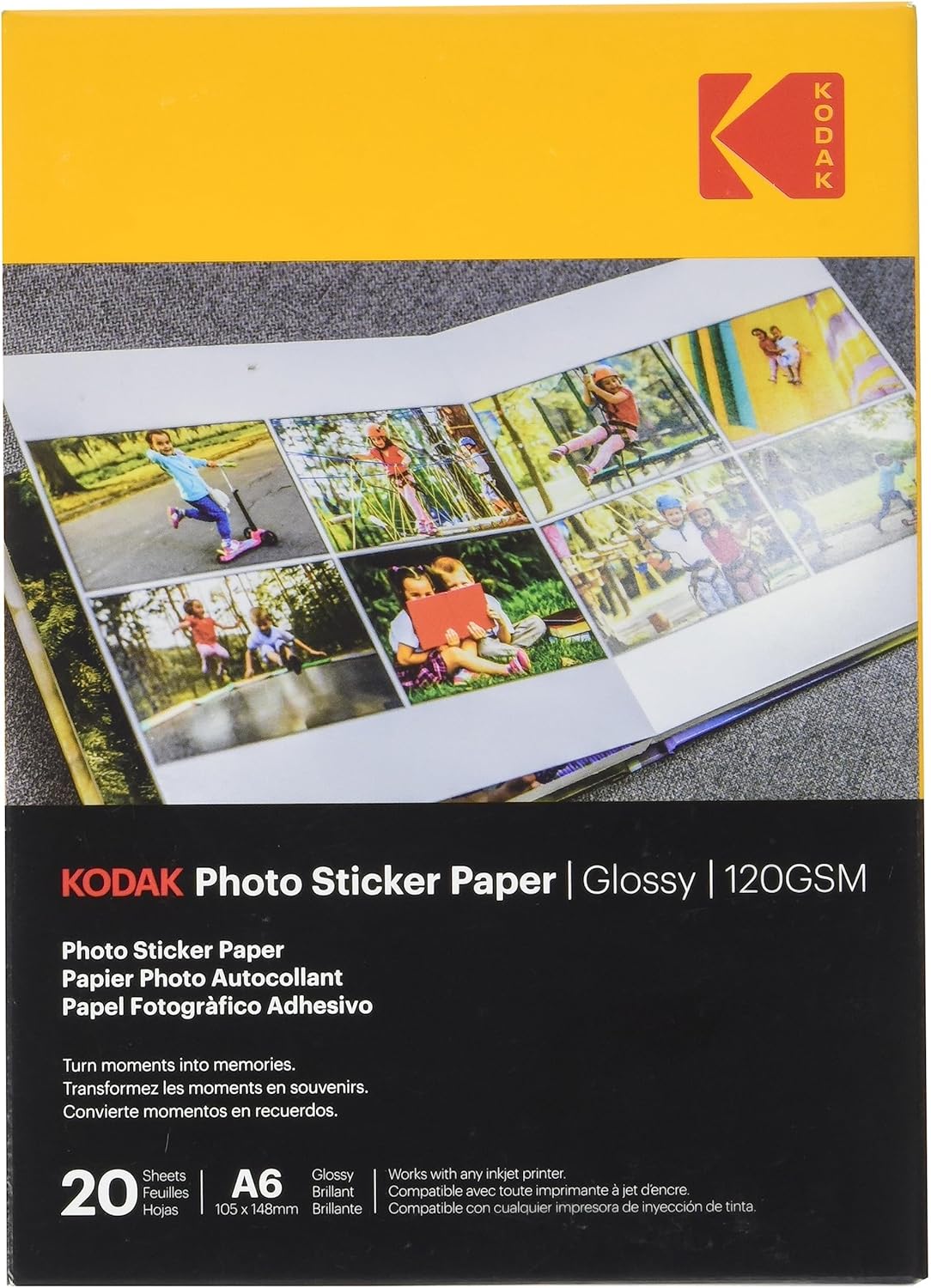 KODAK Photo Sticker Paper - Photo Sticker Paper, Glossy Finish, Pack of ...
