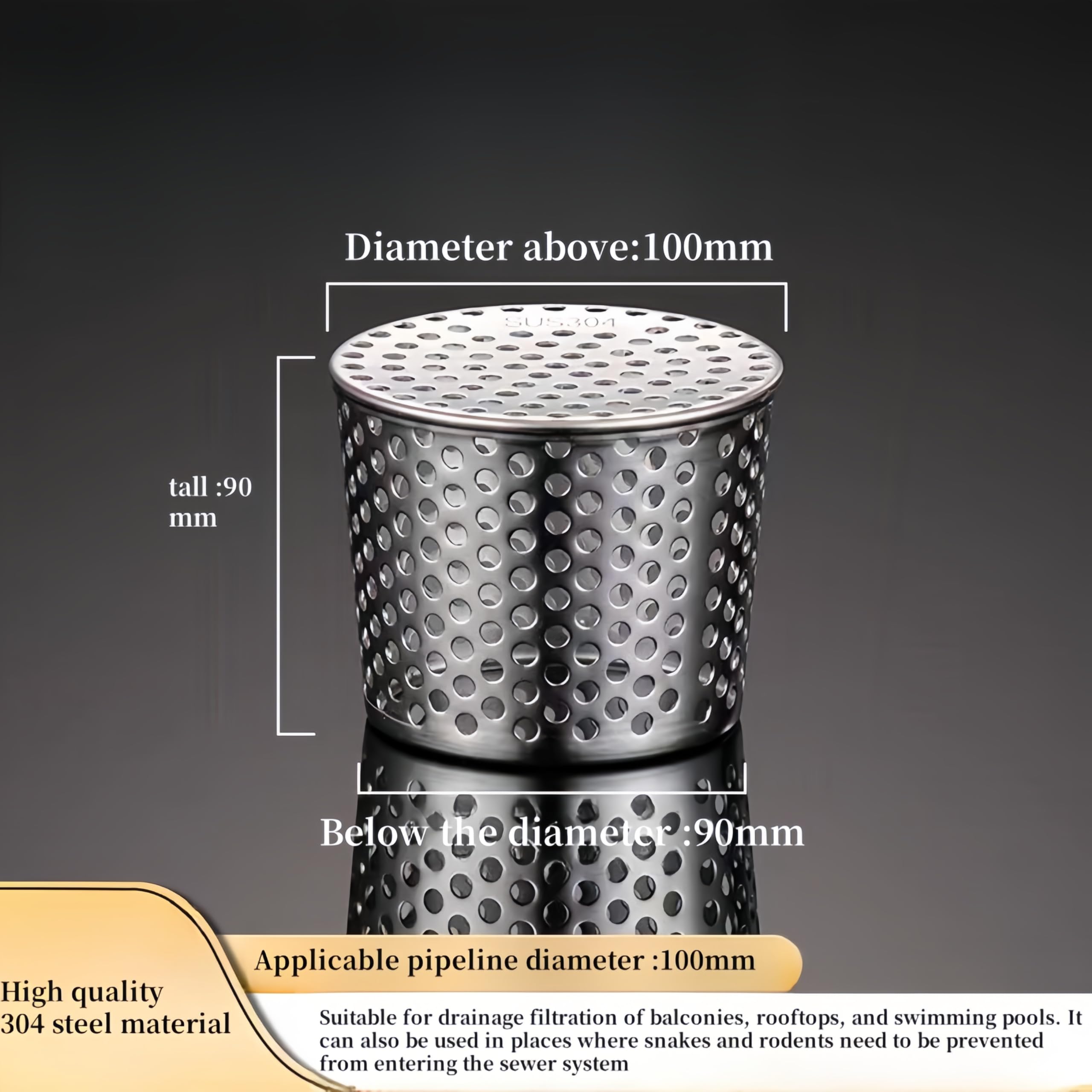 Gutter Downsport Guards -Stainless Steel Filter, 10CMGutter Downspout ...