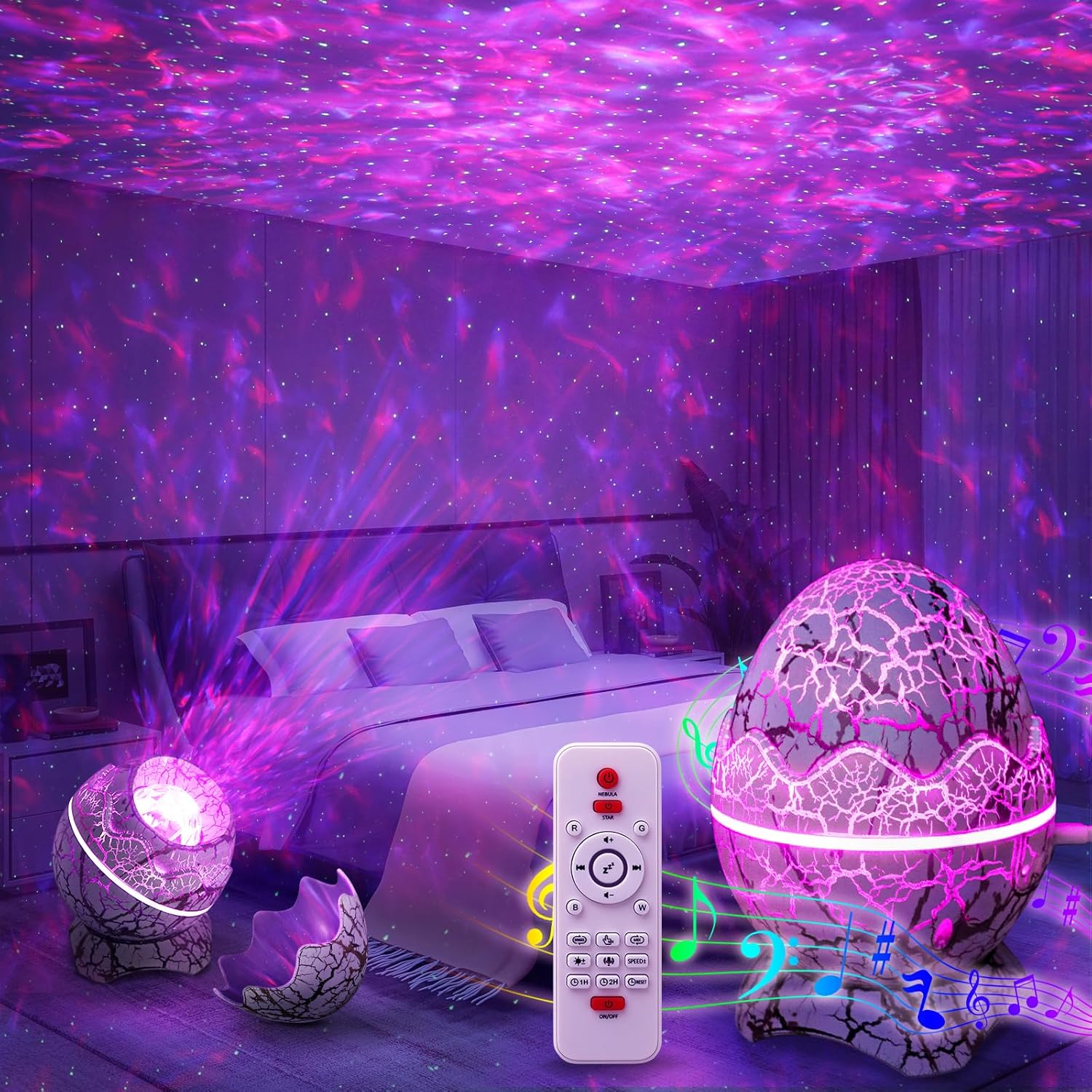 Galaxy Star Projector, Aurora Projector with 33 Light Effects, Dinosaur ...