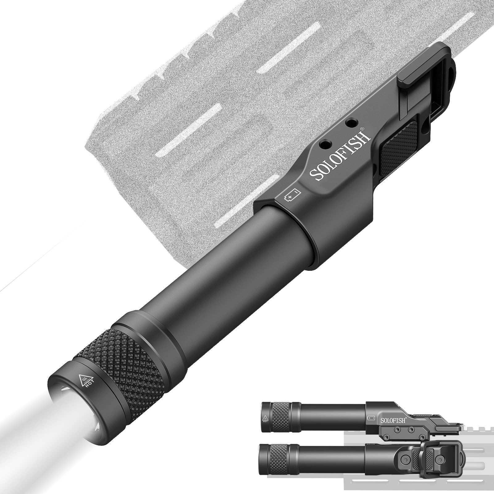 Amazon.com: Solofish Aluminum Picatinny/Mlok Flashlight with Pressure ...