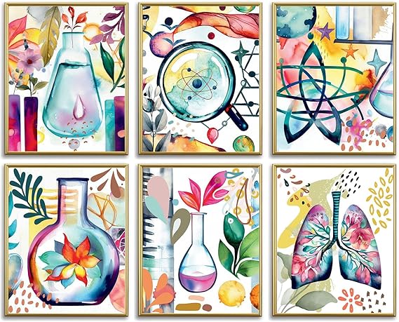 Science Wall Prints Boho Watercolor Posters for Classroom Must Have ...