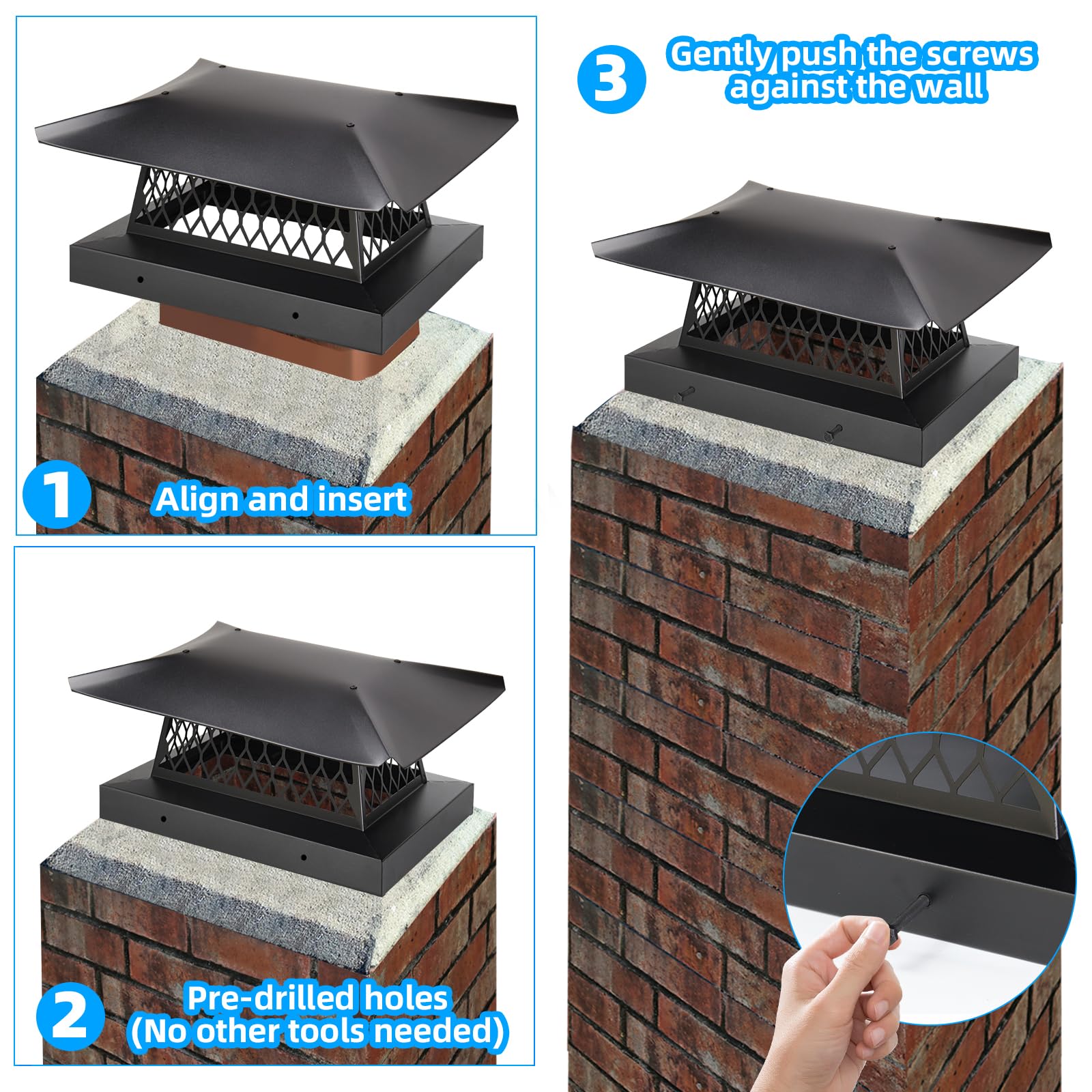 Snapklik.com : 9" X 13" Chimney Caps For Outside,Chimney Cover ...