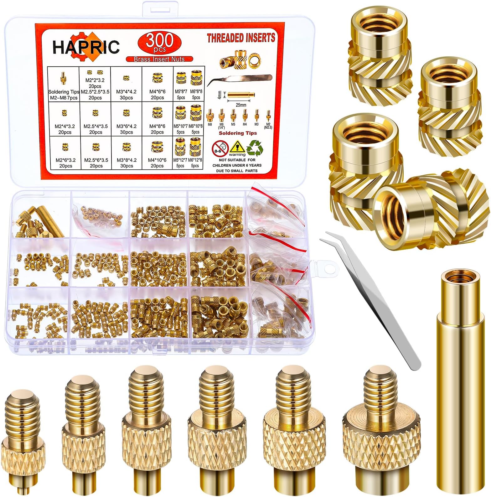 Amazon.com: E-Z LOK Threaded Insert for Plastic Flush Brass Thread ...