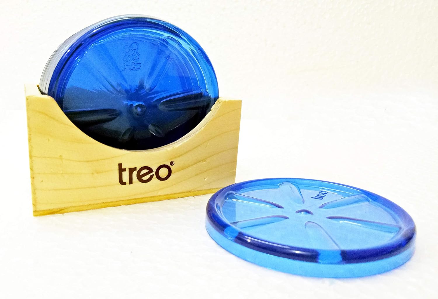 TREO LID Cum Coaster (with Wooden Stand) Assorted Color : Amazon.in ...